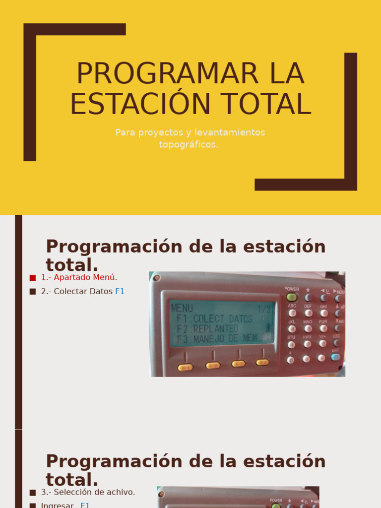Presentación Programacion de Estacion Total | PDF