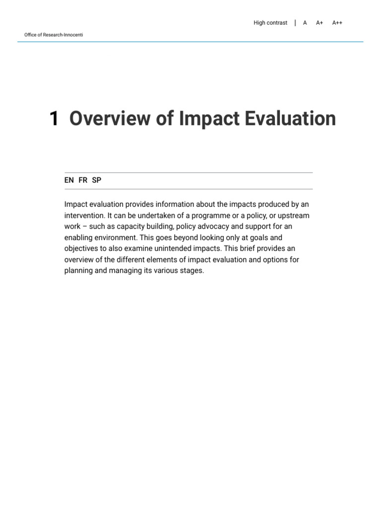 Overview of Impact Evaluation | PDF