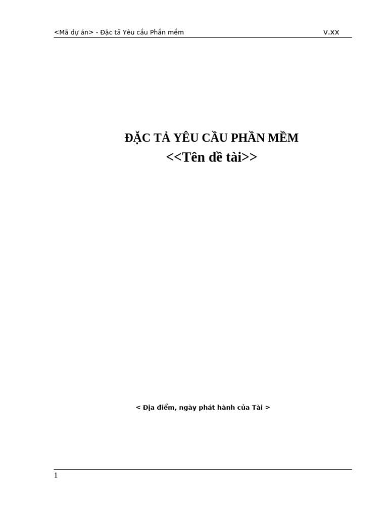 Template SRS PTTKHT | PDF