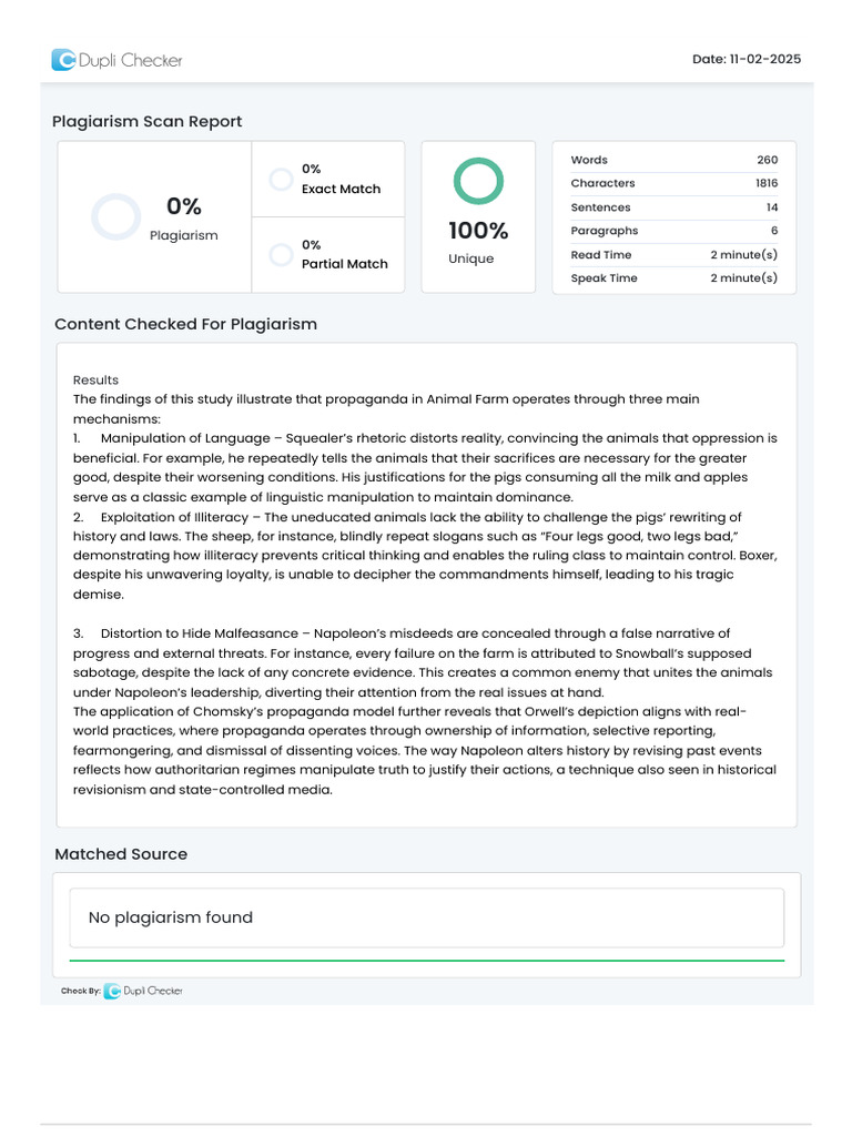 Duplichecker Plagiarism Report | PDF | Human Communication
