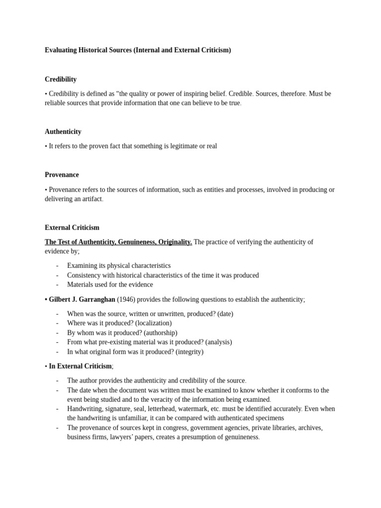 Evaluating Historical Source Credibility | PDF | Authentication