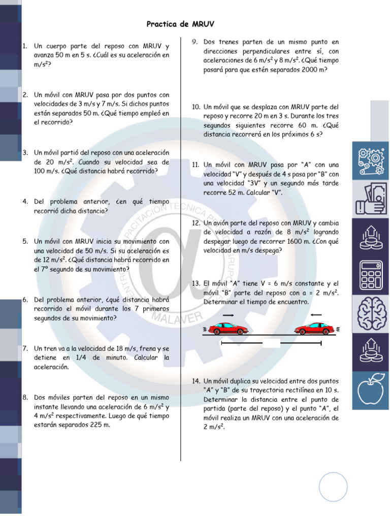Practica Mruv | PDF | Aceleración | Movimiento (física)