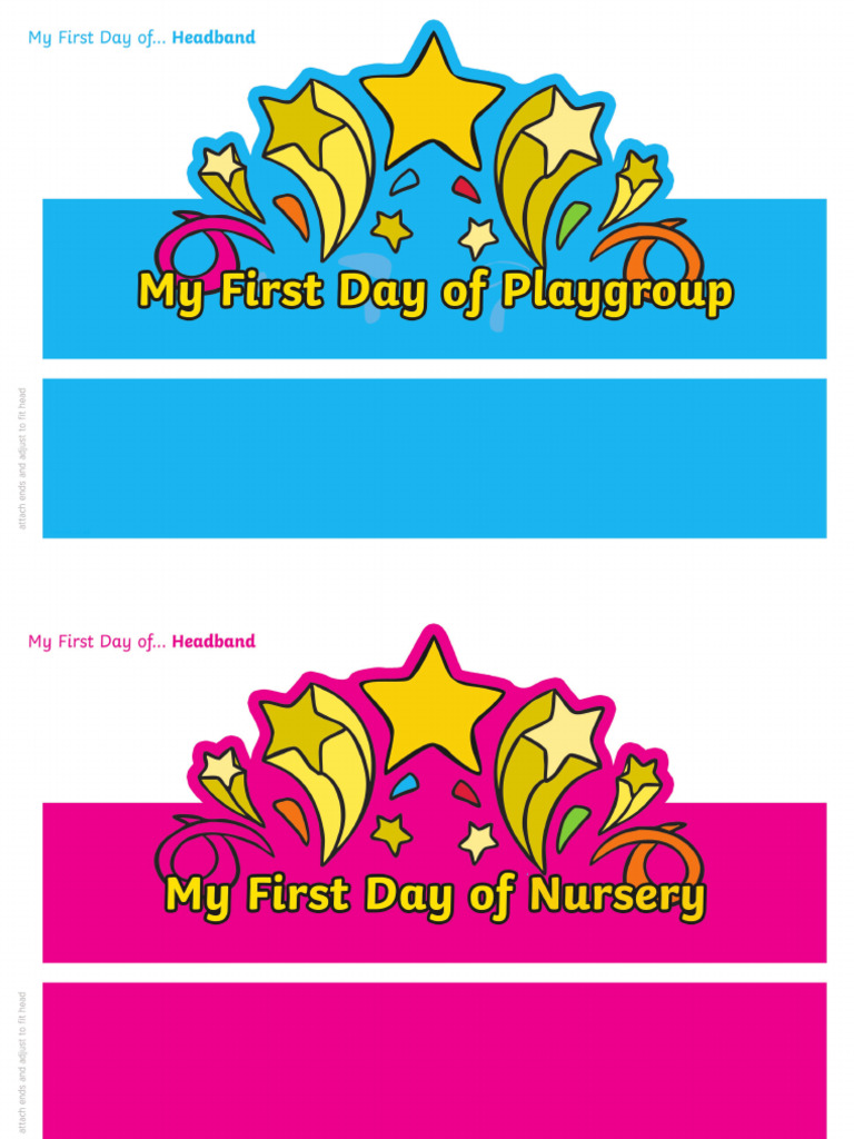 CfE M 007 My First Day of School Headbands | PDF