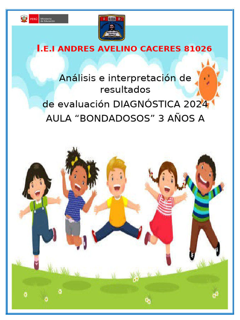 ANALISIS E INTREP. DE EVALUACIÓN DIAGNOSTICA 2024 3 AÑOS A | PDF ...