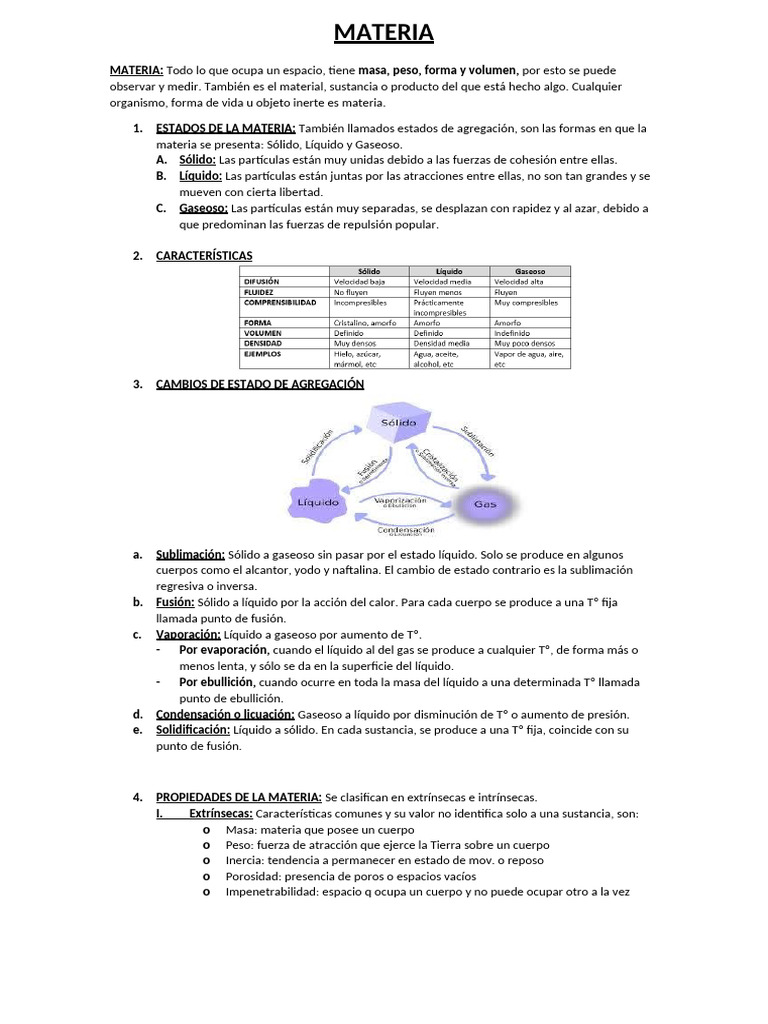 Estados y propiedades de la materia | PDF | Líquidos | Importar