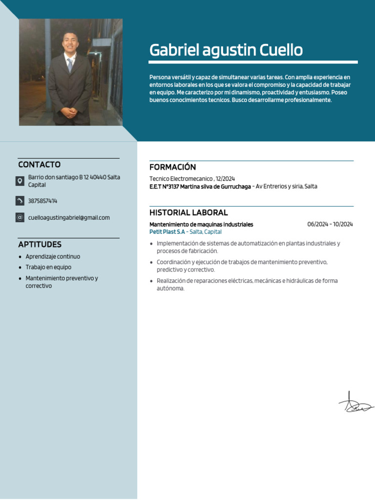 Curriculum CUELLO AGUSTIN GABRIEL | PDF