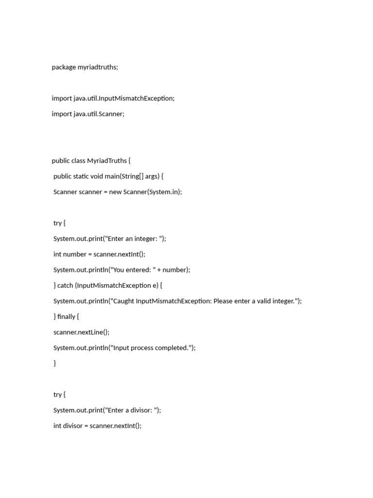 Java Exception Handling Example | PDF