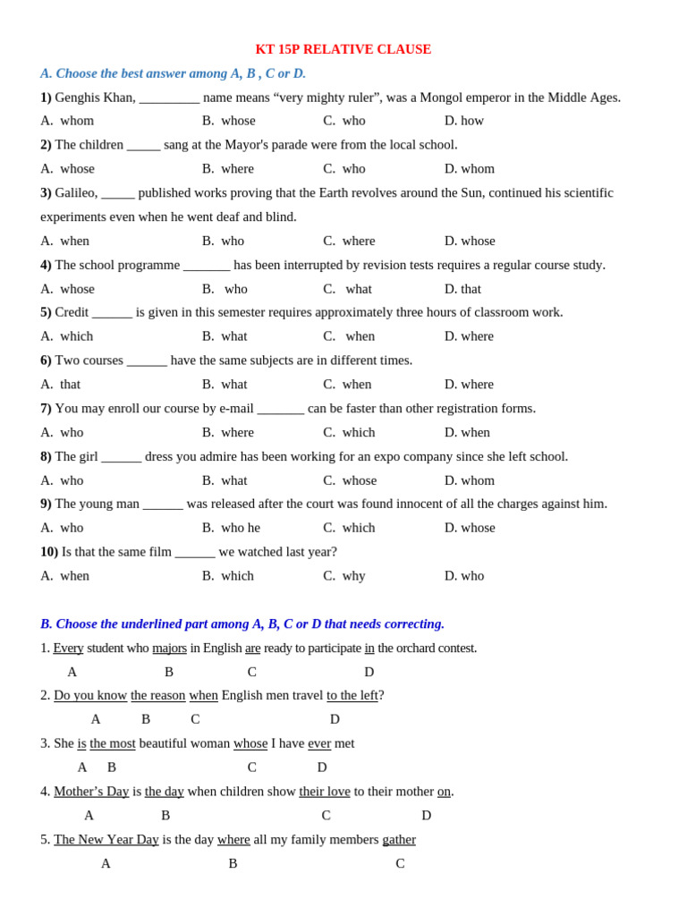 KT 15P RELATIVE CLAUSE | PDF