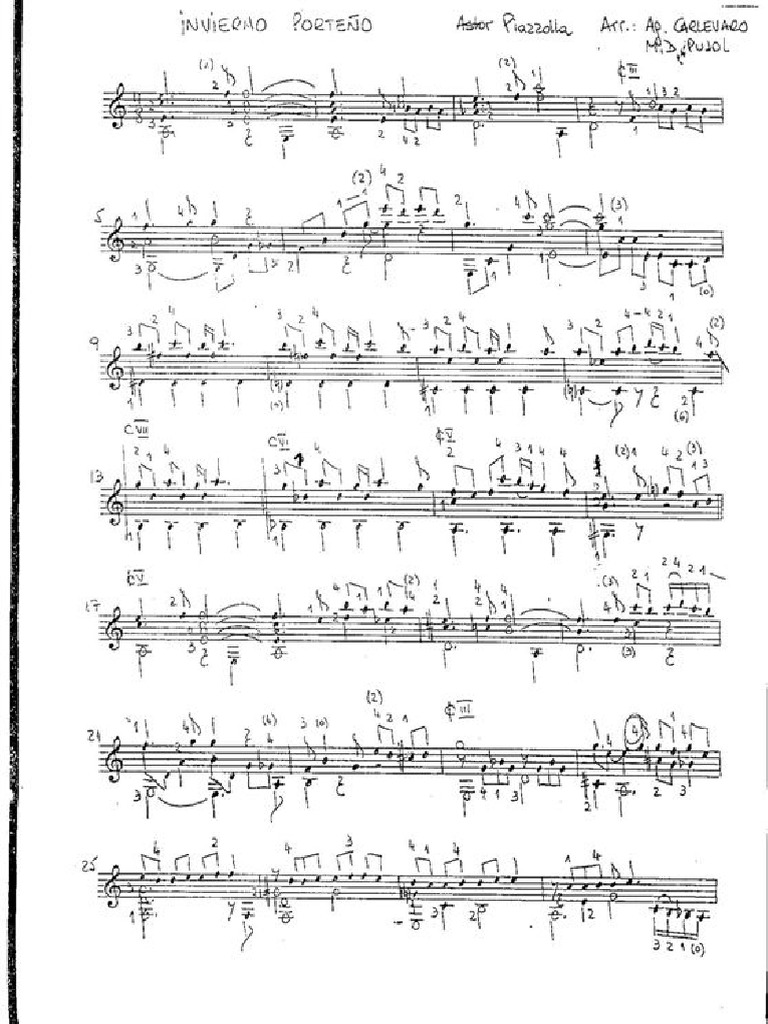 Piazzolla Invierno Porte 241 o Arreg Pujol | PDF