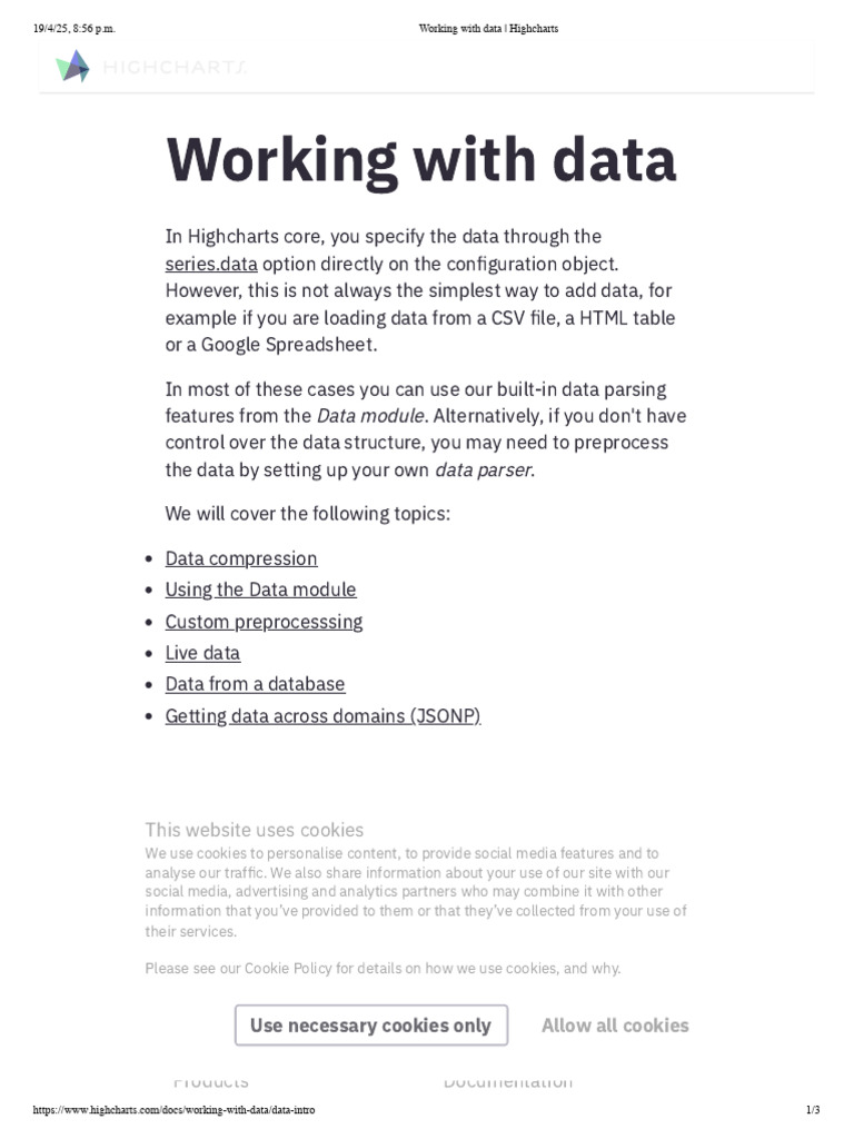 Highcharts Data Handling Techniques | PDF | Http Cookie | Parsing