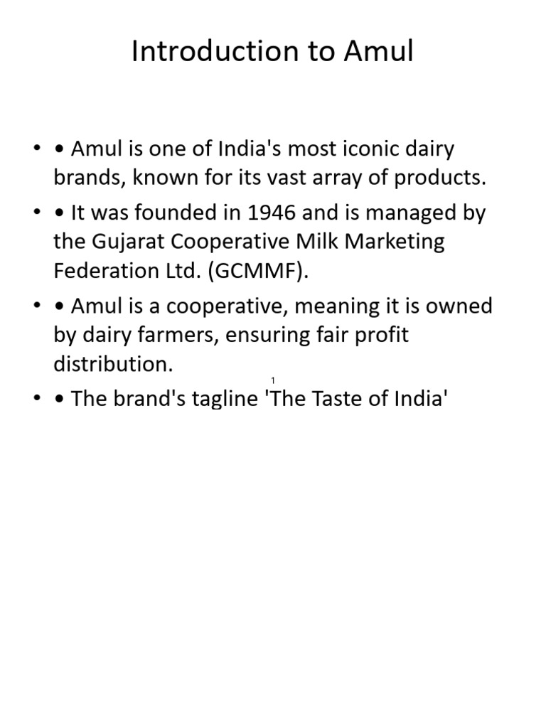 Amul India Presentation Part1-Merged-numbered | PDF | Dairy | Brand