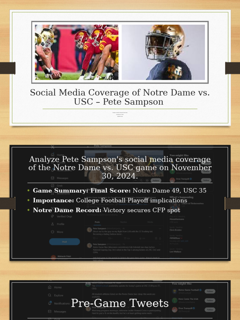Social Media Coverage of Notre Dame Vs USC | PDF | Ncaa Division I Fbs ...
