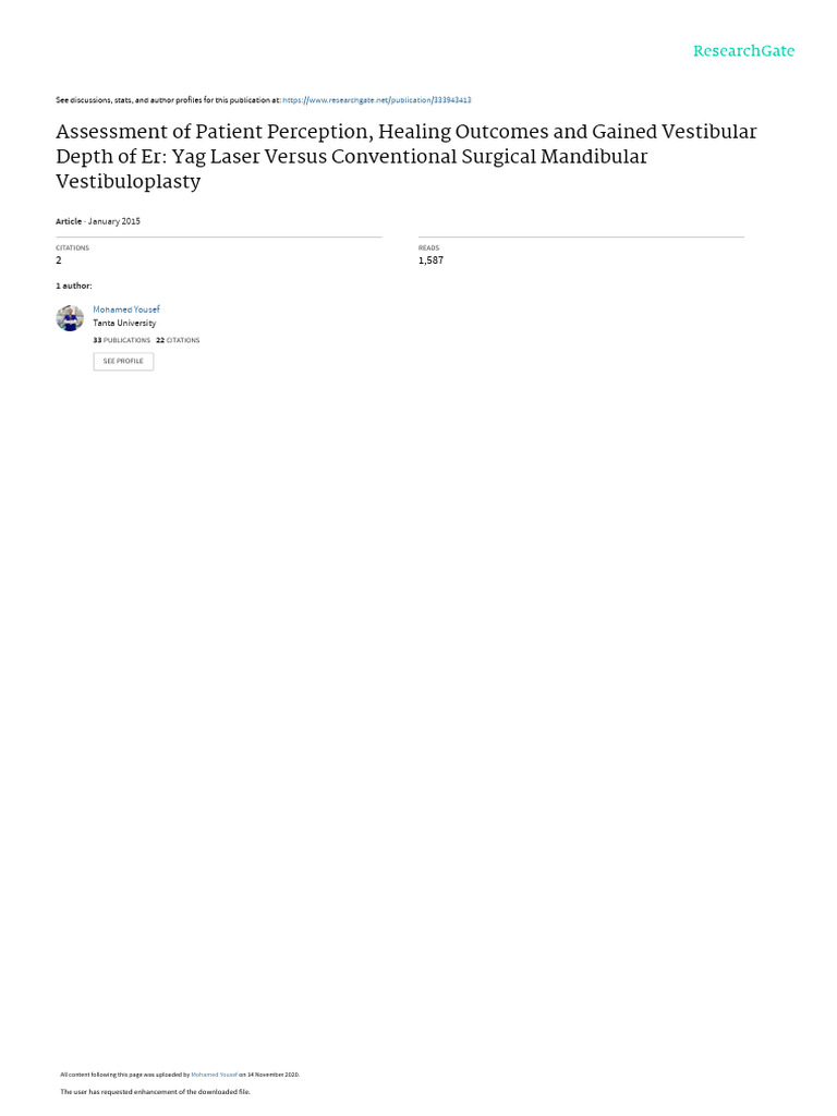 Assessmentof Patient Perception Healing Outcomesand Gained Vestibular ...