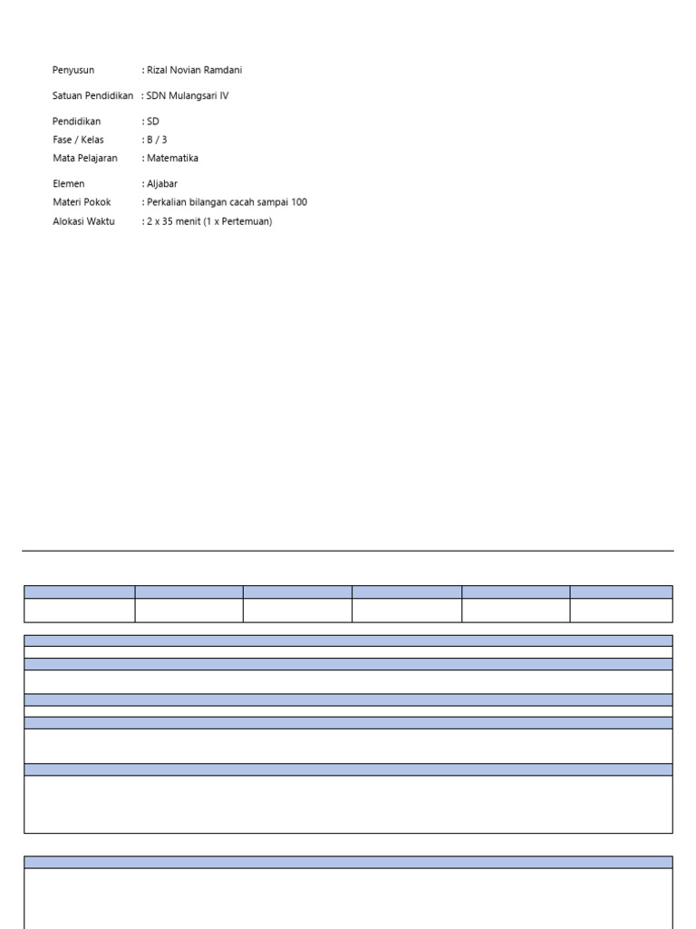 Modul Ajar Perkalian Kelas 3 SD | PDF