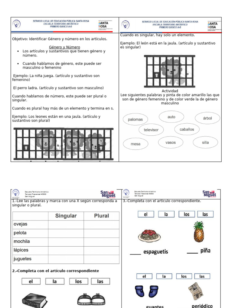 Identificación de Género y Número en Artículos | PDF