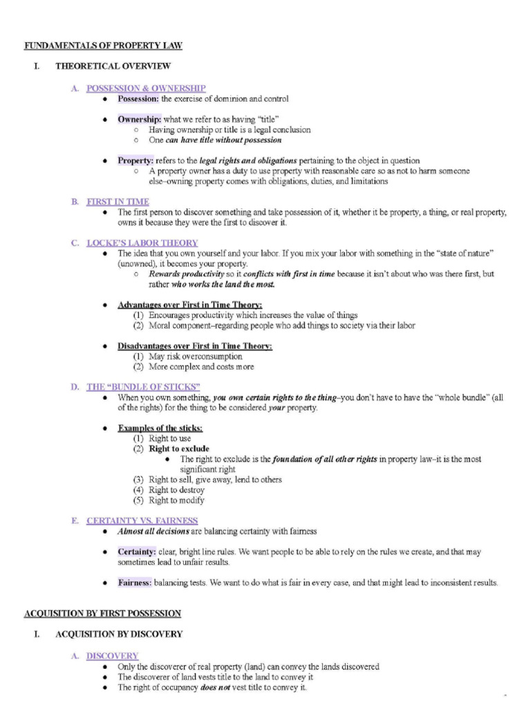 Real Property Outline 1 | PDF