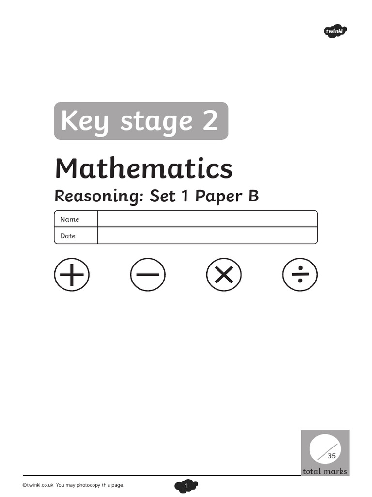 Year 5 Maths Reasoning Test Paper B | PDF | Teaspoon