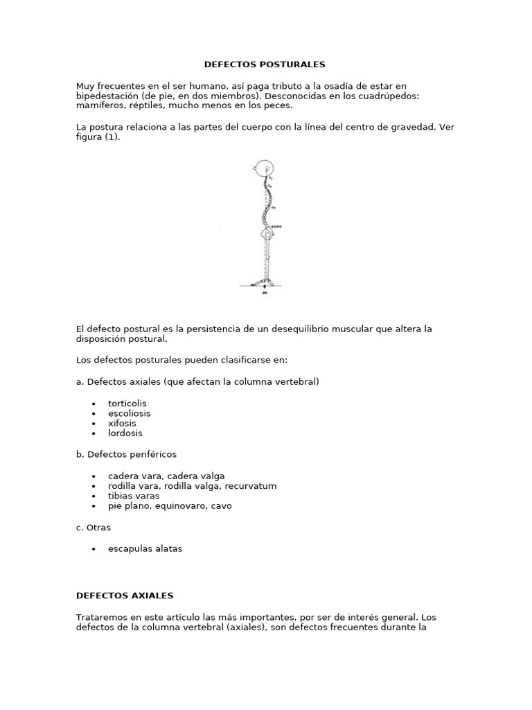 Defectos Posturales | PDF | Escoliosis | Rodilla