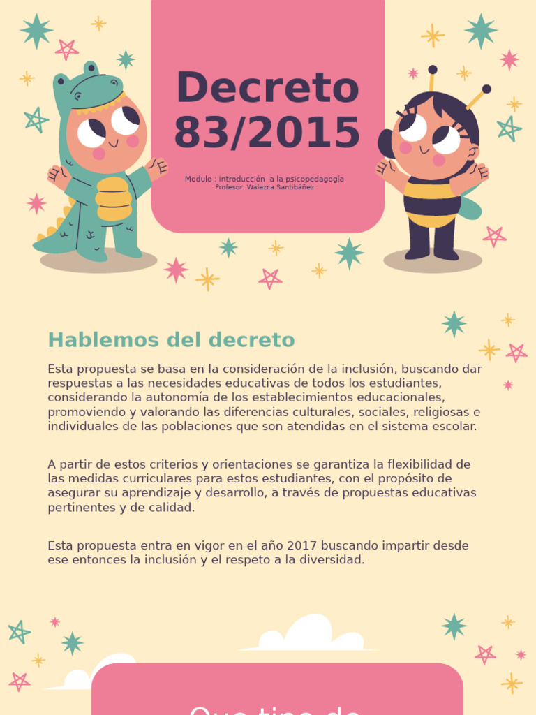 Decreto 83 | PDF | Aprendizaje | Inclusión (Educación)