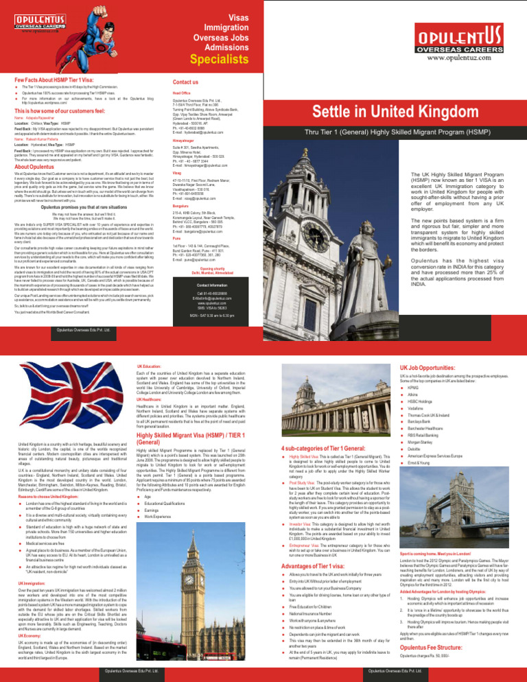 UK HSMP Visa Success with Opulentus | PDF