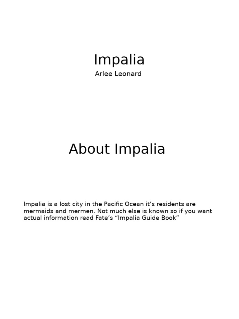 Impalia: Arlee Leonard | PDF