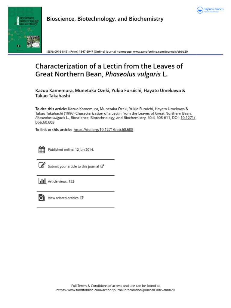 Great Northern Bean Leaf Lectin Study | PDF | Polyclonal Antibodies ...