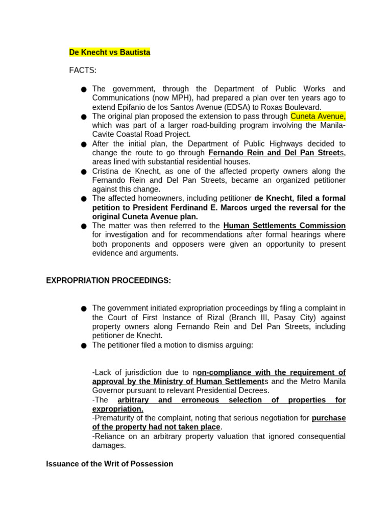 Copy of de Knecht Vs Republic | PDF | Eminent Domain | Common Law