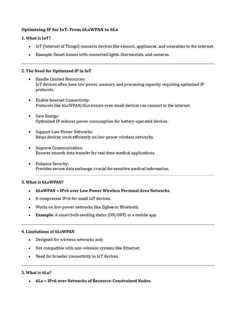 Optimizing IP For IoT | PDF
