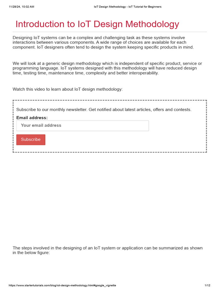 IoT Design Methodology - IoT Tutorial for Beginners | PDF | Internet Of ...
