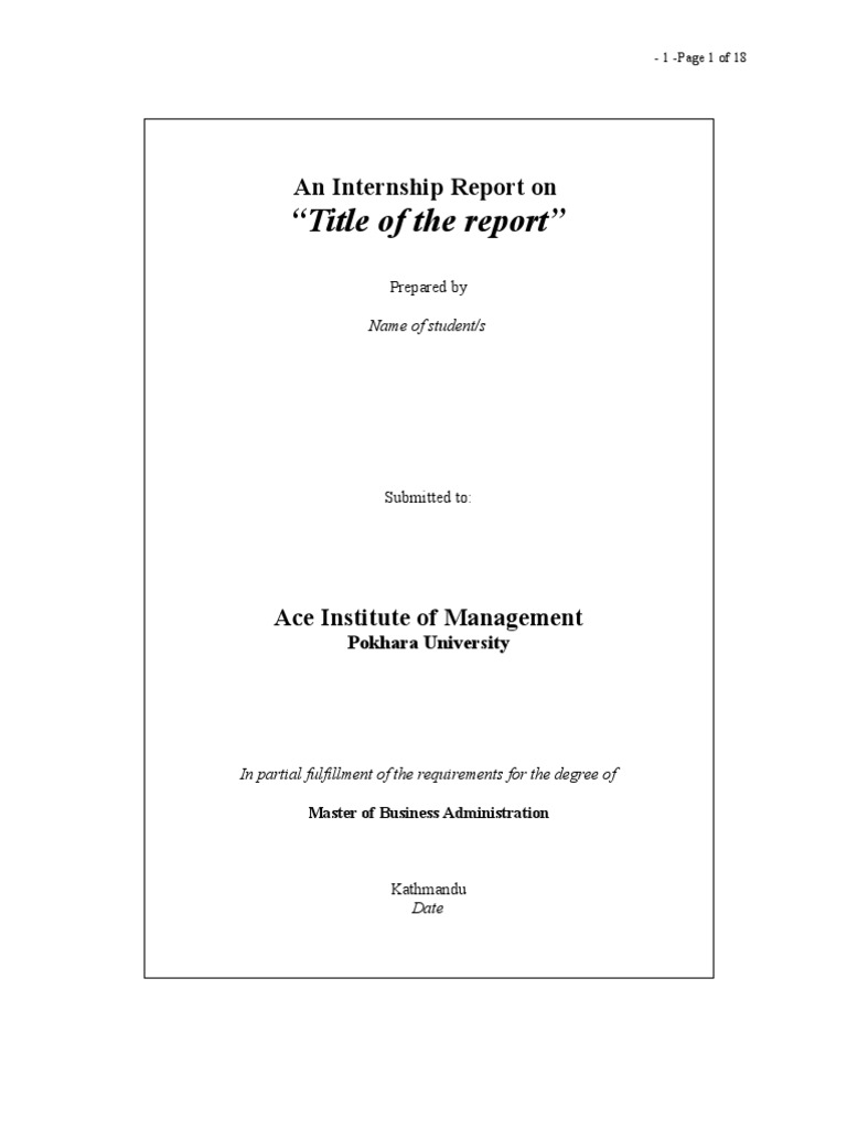 Internship Report Format Guide | PDF | Cognition | Psychological Concepts