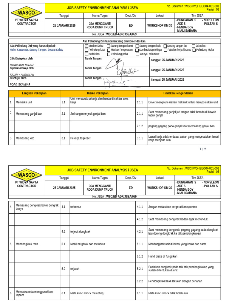 Wsc-ed-Adr-jsea-059 - Jsa Mengganti Roda DT Dan WT | PDF