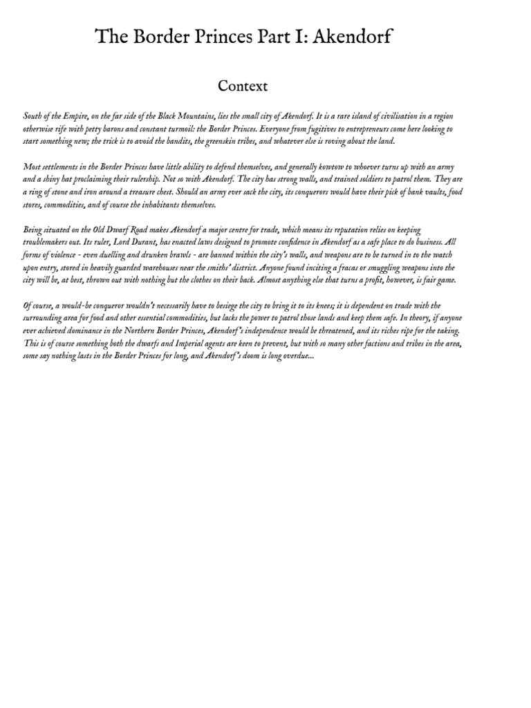 Border Princes - Campaign Rules | PDF | Military