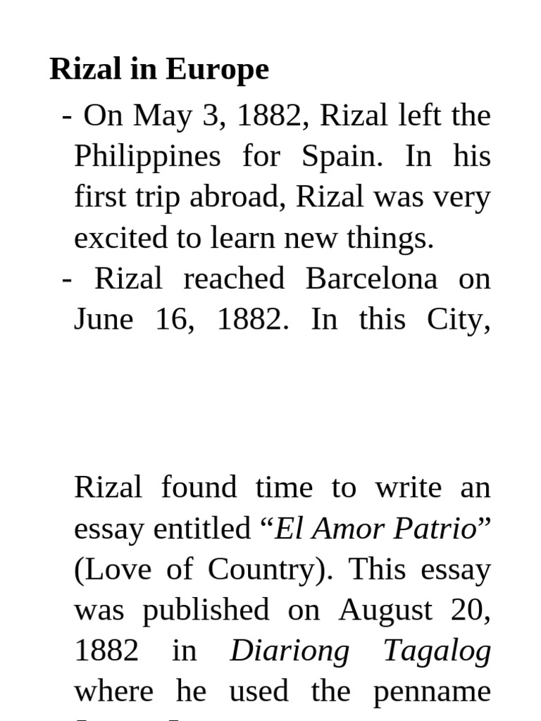 Chapter 4 Life of D. Jose Rizal Part II | PDF | Philippines | Spanish ...