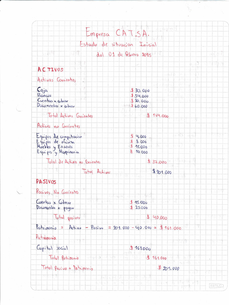 Ejercicio Contable Carlos Montezuma | PDF