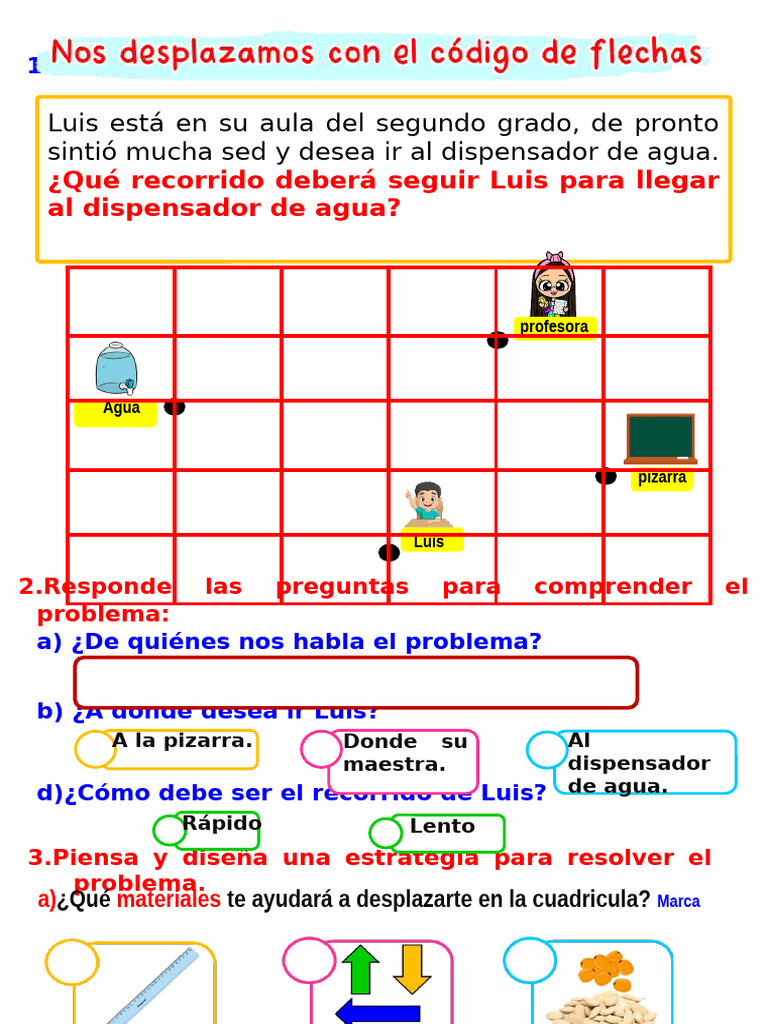 04 FICHA MTCA. F. Nos Desplazamos Con Códigos de Flechas en Nuestro Salón de Clases. | PDF