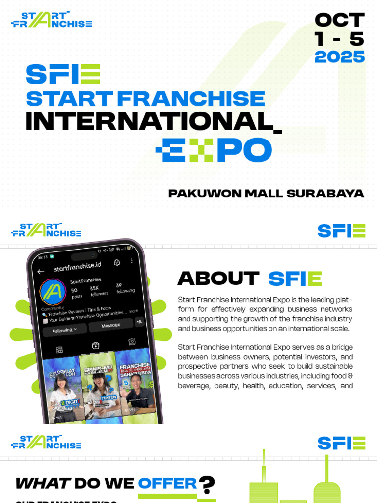 SFIE 2025: Franchise Expo Surabaya | PDF | Franchising | Social Media