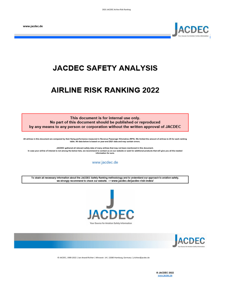 2021 JACDEC Airline Safety Rankings | PDF | Airlines | Civil Aviation