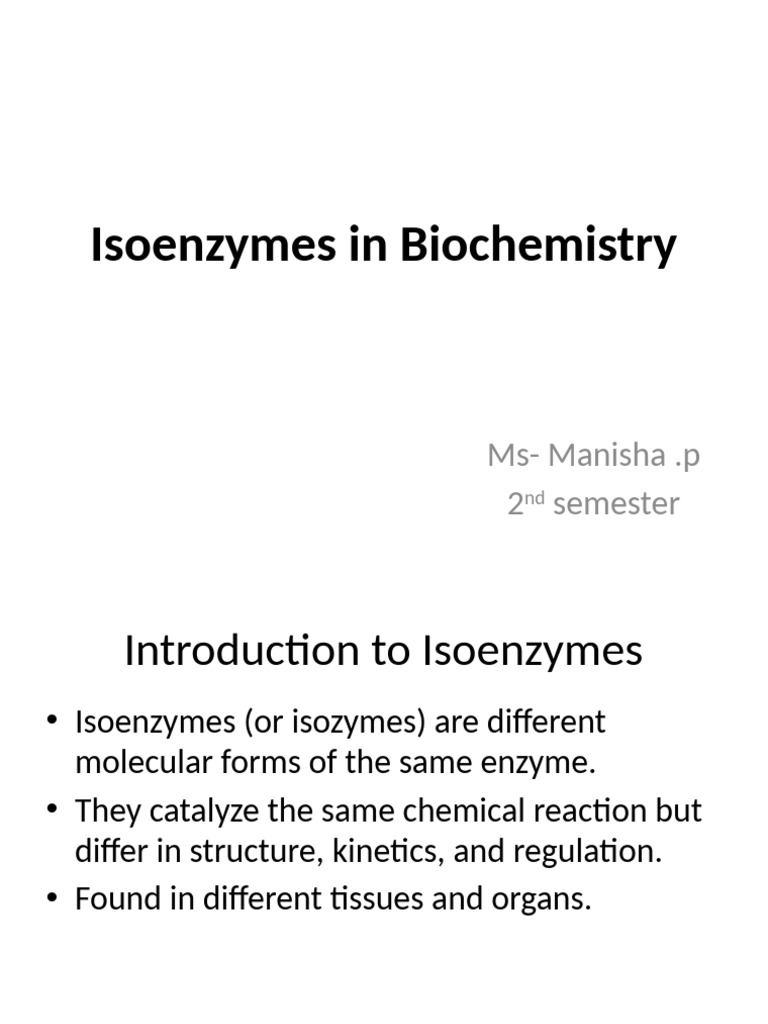 isoenzyme ppt edit | PDF