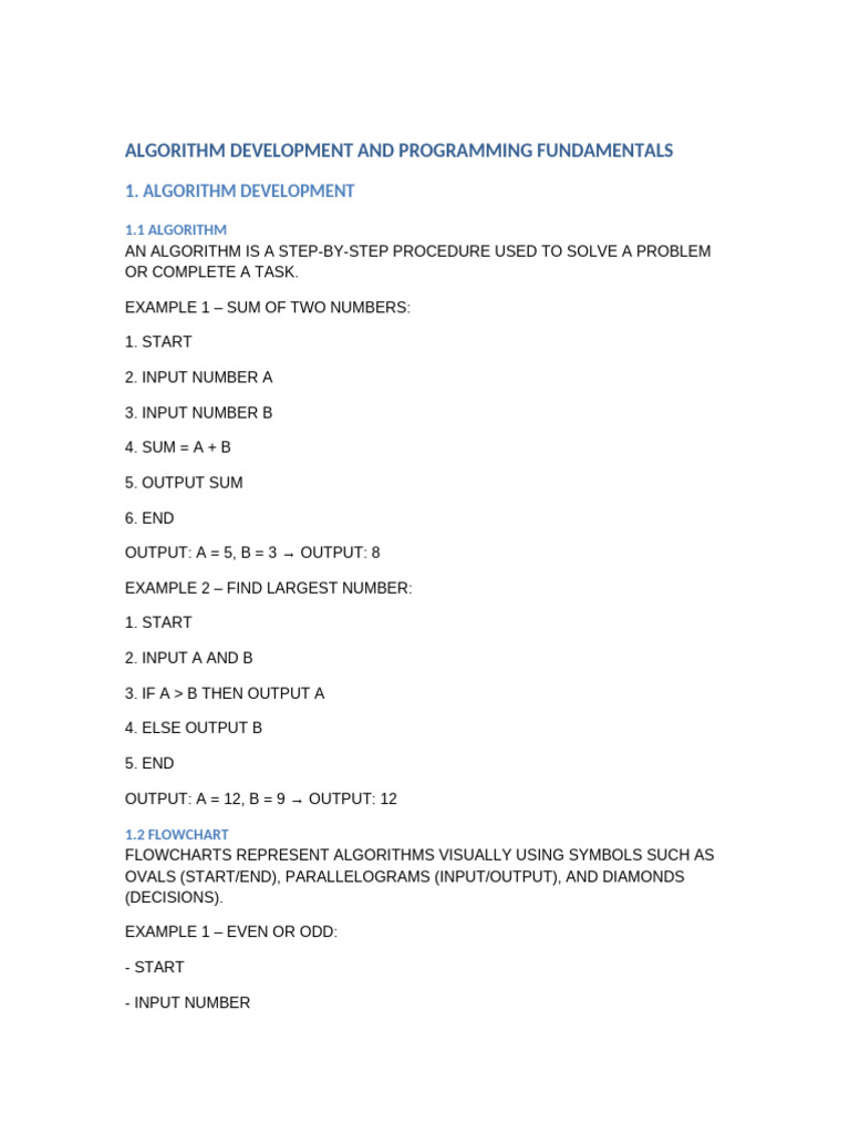 Algorithm and Programming Fundamentals | PDF | Algorithms | Data Type