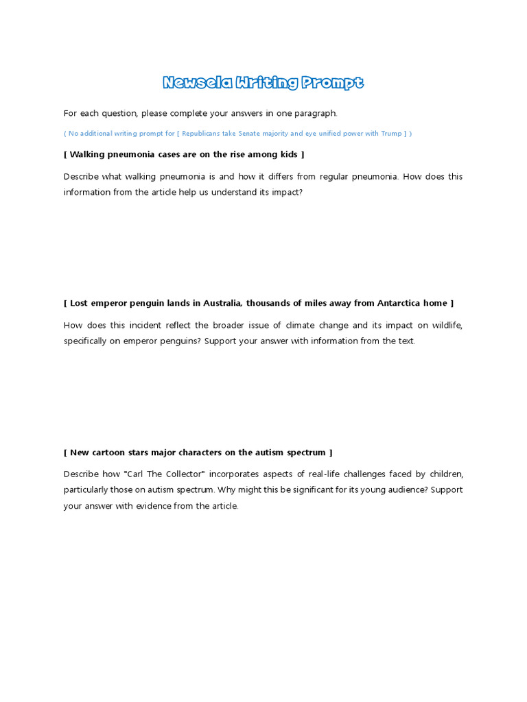 Newsela Writing Prompt | PDF
