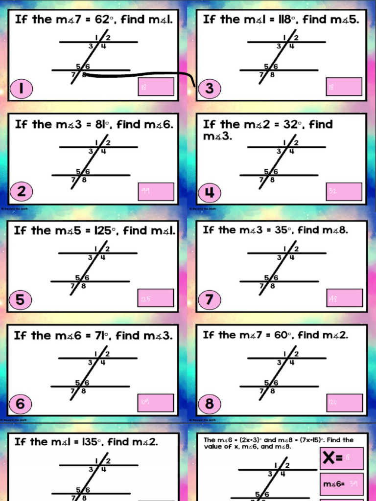 Edited - Aaron Schindler - Parallel Lines Cut by A Transversal Task ...