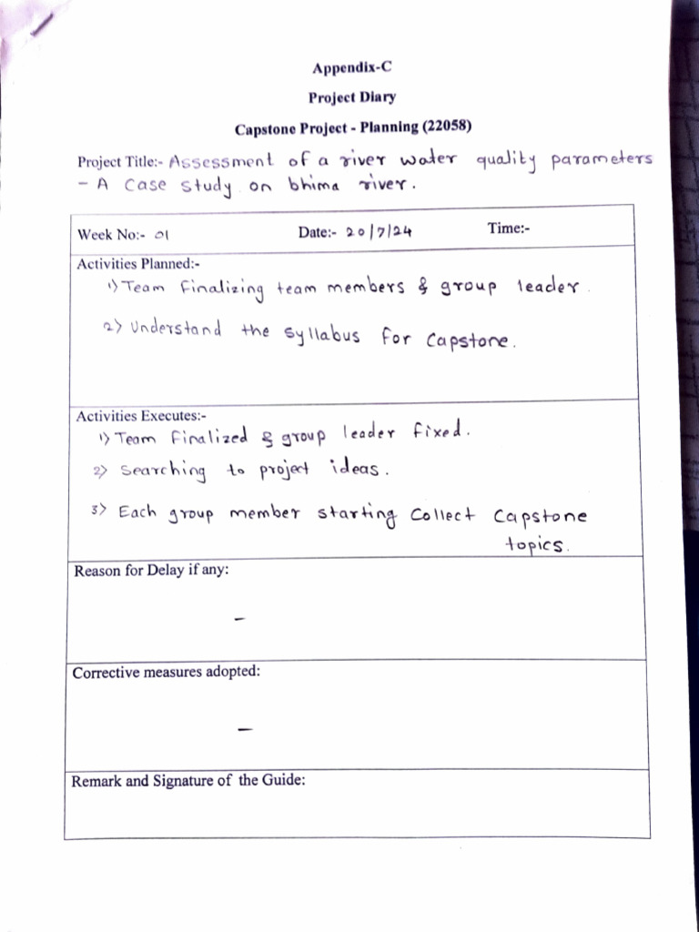 Weekly Diary of Capstone Project | PDF | Gastroenterology | Digestive System
