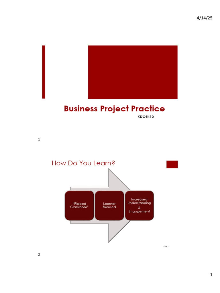 2025 - KDOE410 - Business Project Practice - Handout | PDF | Design ...