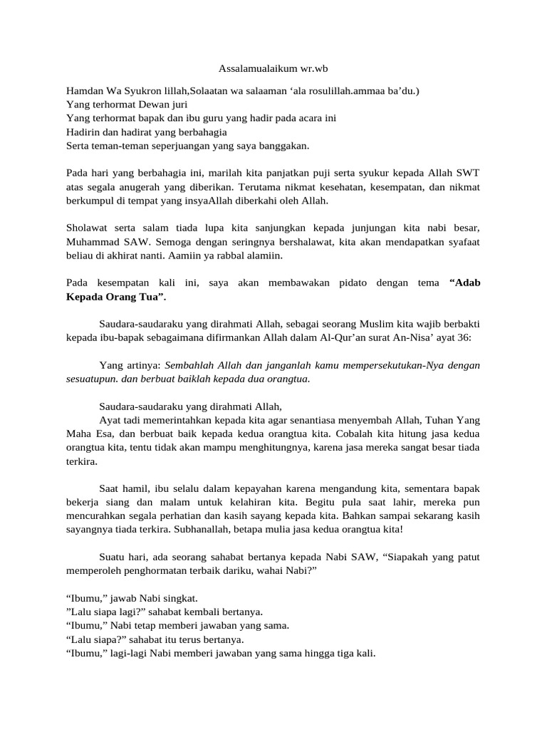 Teks Pidato Fix | PDF