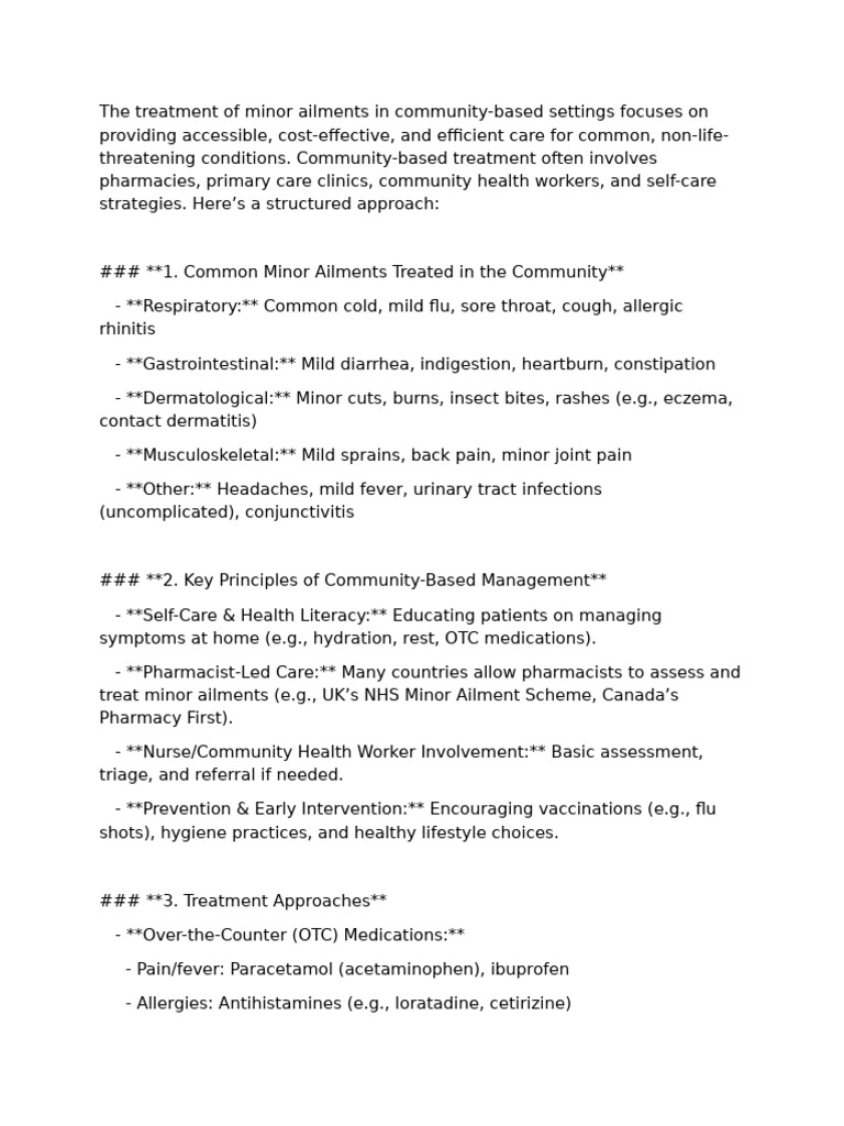 Treatment of Minor Ailments | PDF | Dermatitis | Allergy