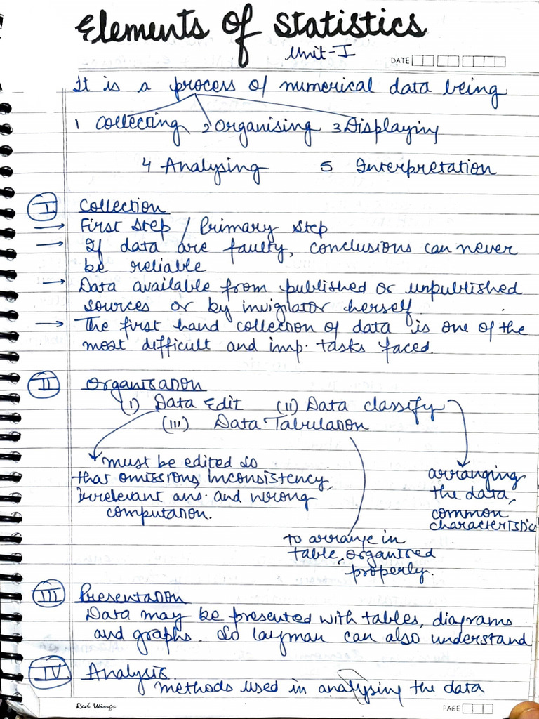 Statistics Unit-1 Notes | PDF