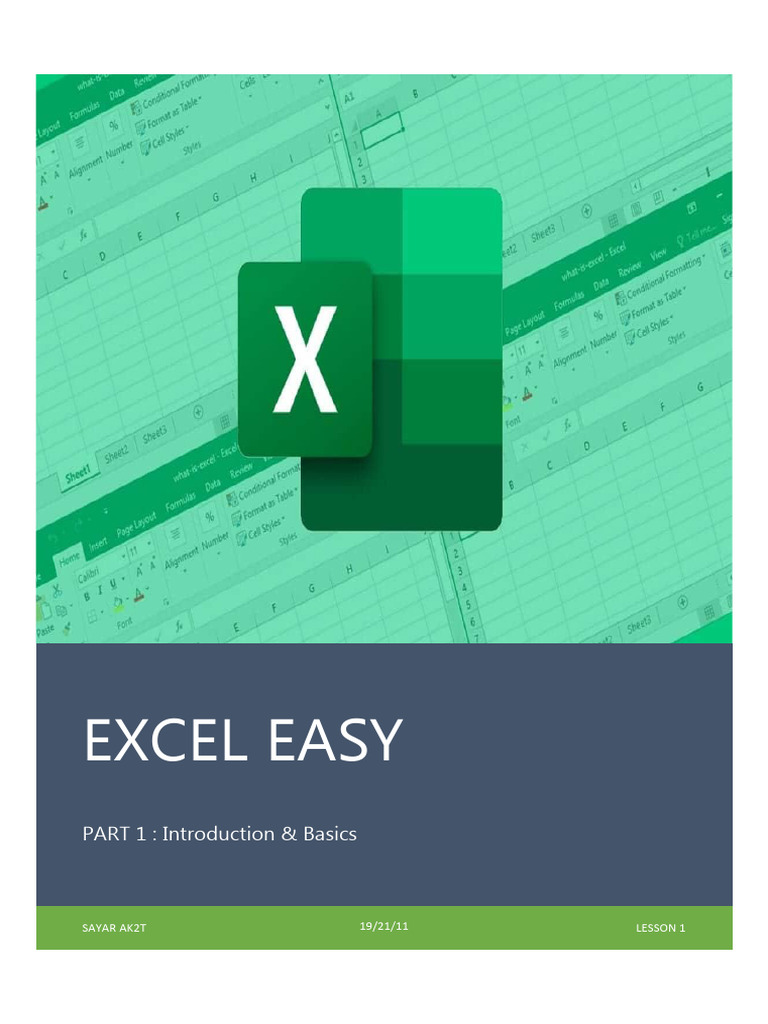 EXCEL EASY အပိုင်း 1 အခန်း ၁ (2) -1 | PDF
