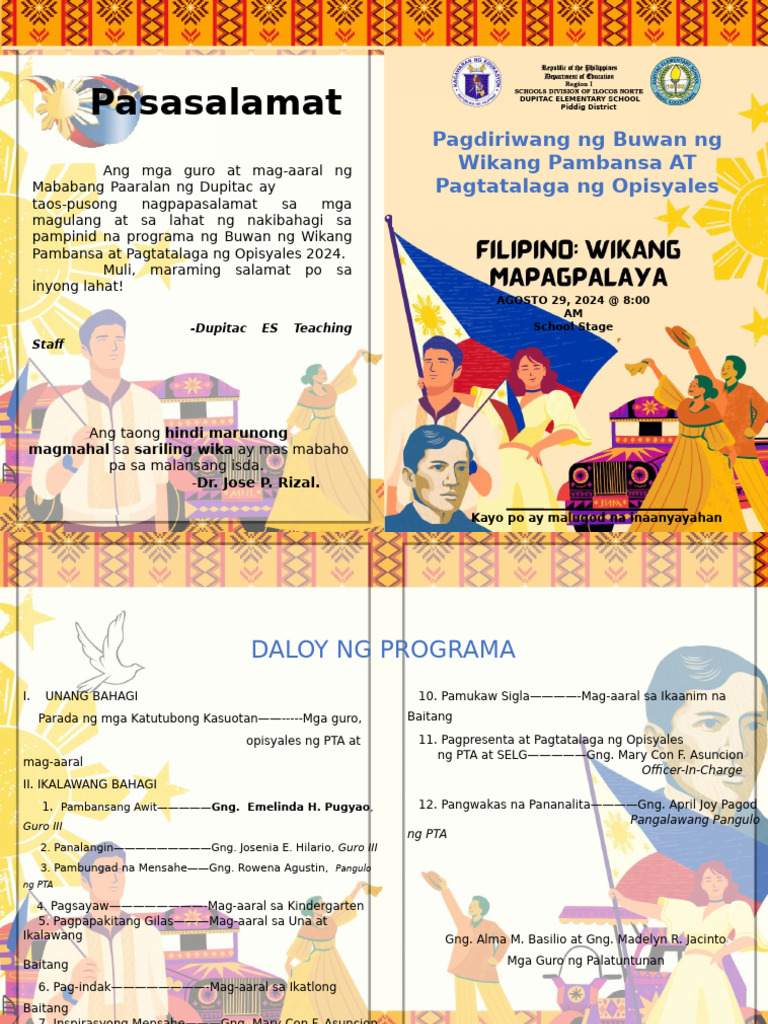 Programme of Buwan NG Wika | PDF