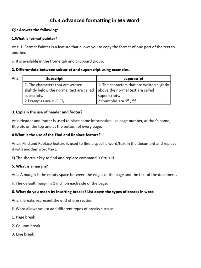 Gr 5-3 Advanced formatting in Word | PDF