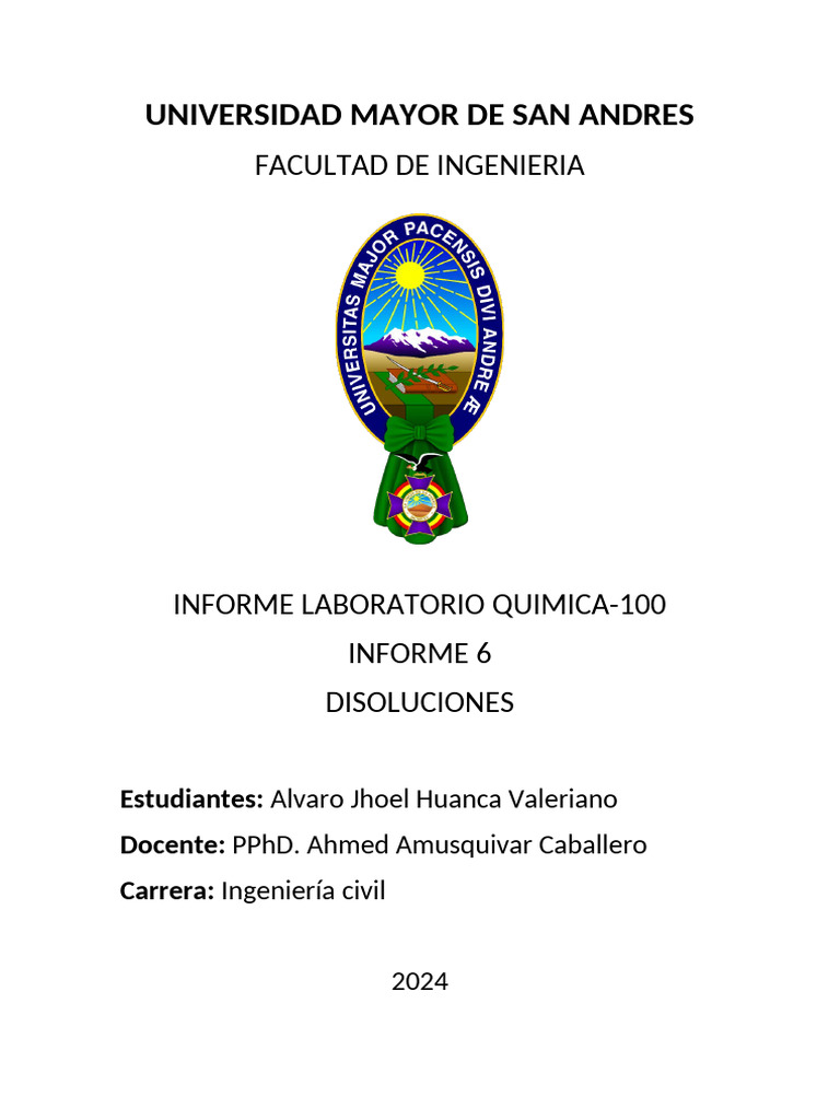 Inf Practica 6 Huanca Alvaro | PDF | Valoración | Química